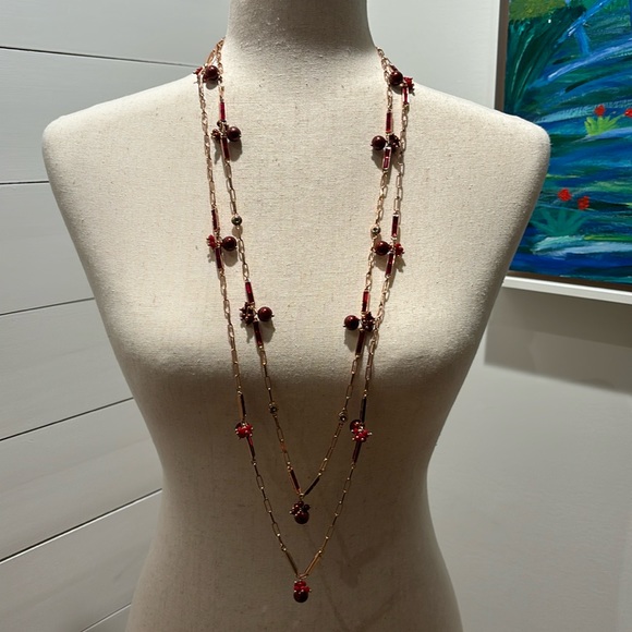 henri bendel | Jewelry | Henri Bendel Double Stranded Rose Gold And Red ...